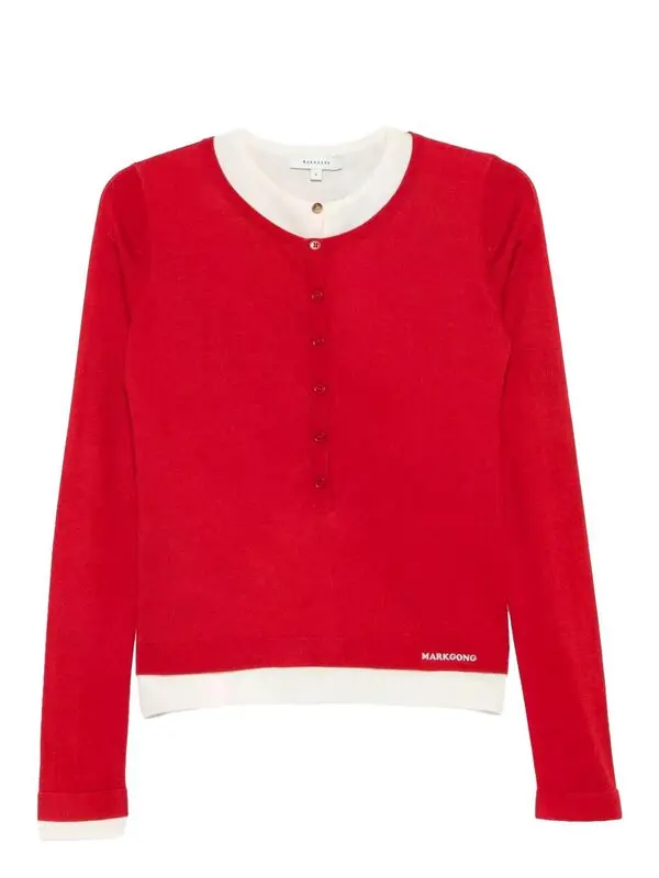 MARKGONG Button-placket Sweater - Red