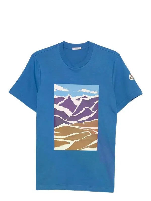 Moncler Graphic-print Short-sleeve T-shirt - Blue