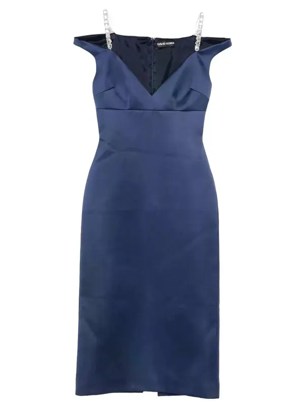 David Koma Embellished-strap Dress - Blue