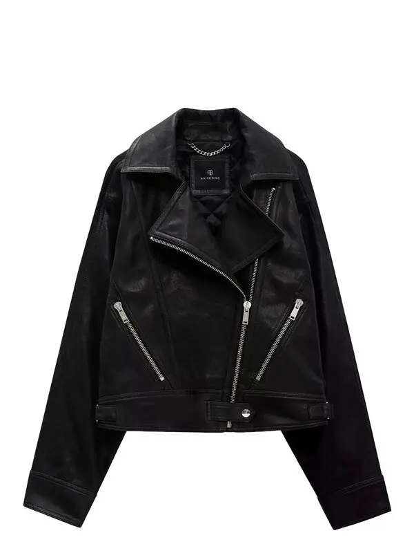 ANINE BING Julie Leather Jacket - Black