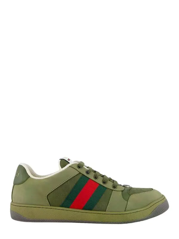 Gucci Screener Web-stripe Sneakers - Green