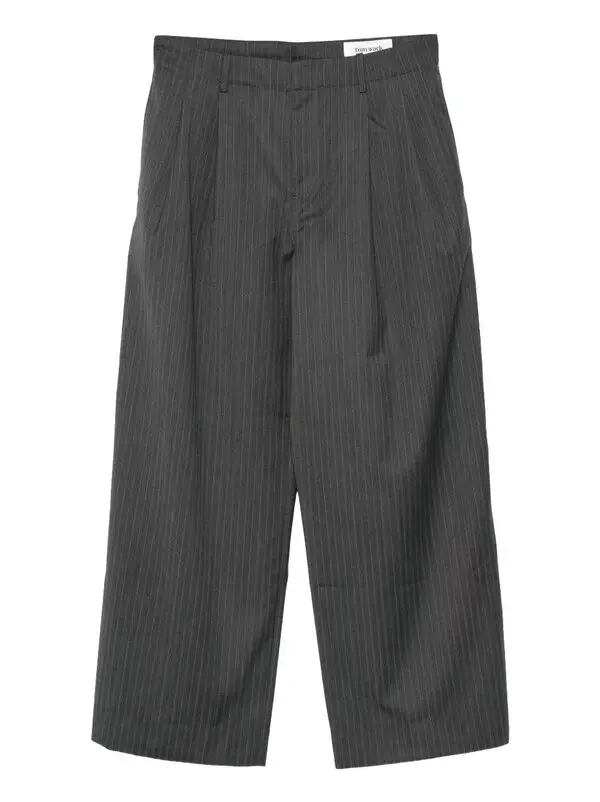 TONYWACK Pinstriped Tailored Trousers - Grey