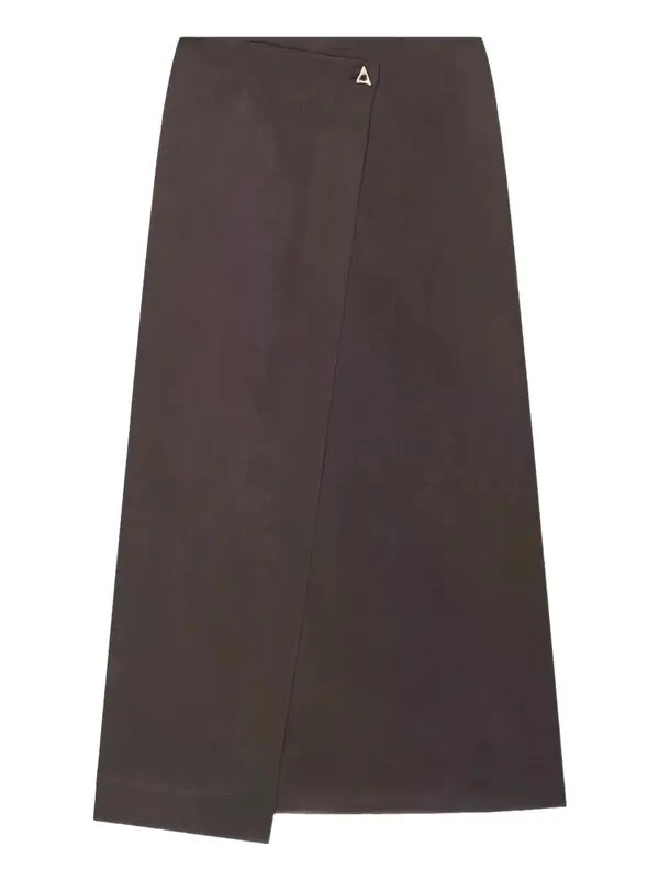 AERON Asymmetric Wrap Skirt - Brown