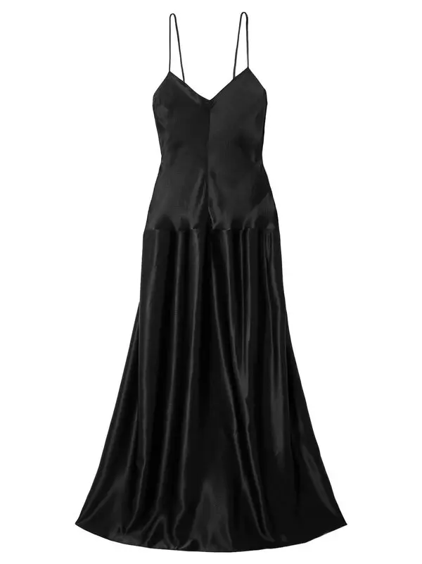 FFORME Layla Hammered-satin Maxi Dress - Black