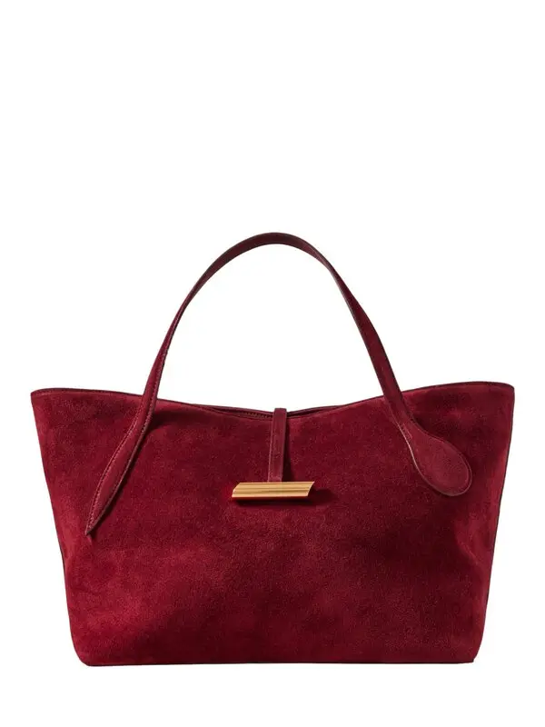 LIFFNER Petite Penne Leather-trimmed Suede Tote - Red