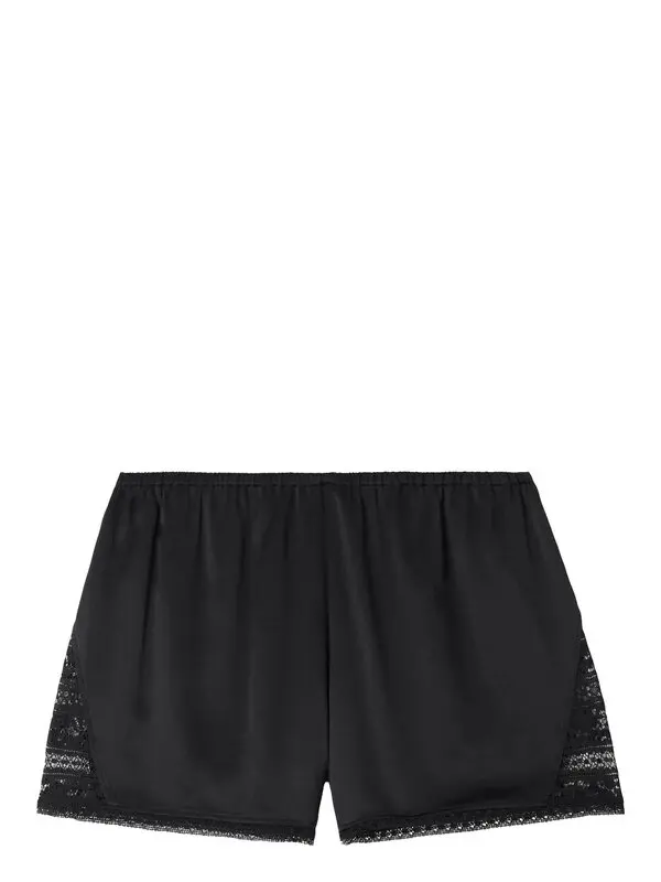 ERES Devoilee Lace-trimmed Silk-satin Shorts - Black