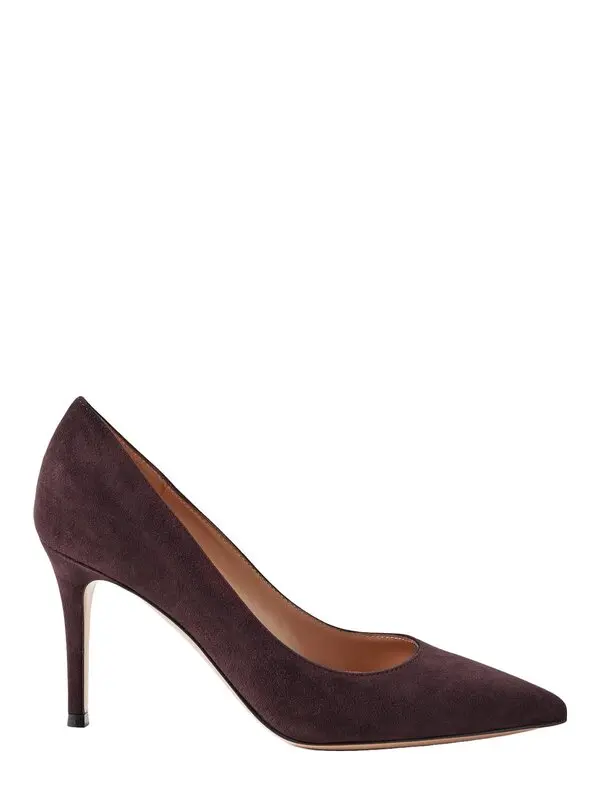 GIANVITO ROSSI 85 Suede Pumps - Burgundy