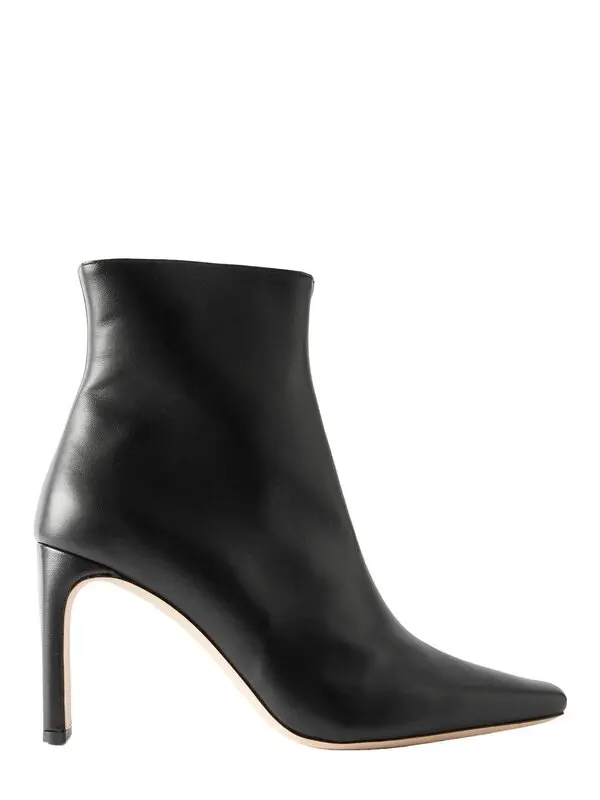 Staud Wally Leather Ankle Boots - Black