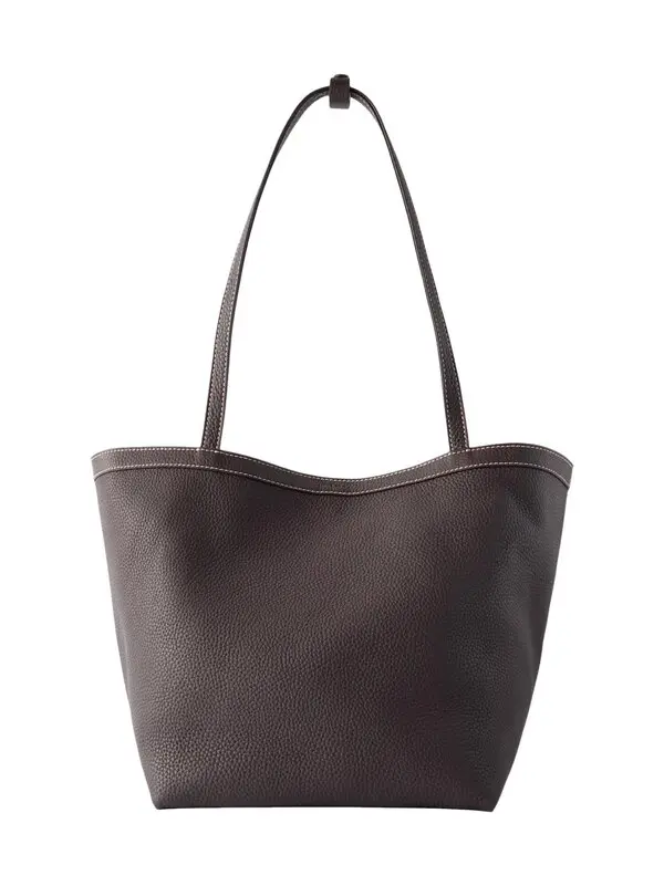 THE ROW Park Small Textured-leather Tote - Brown