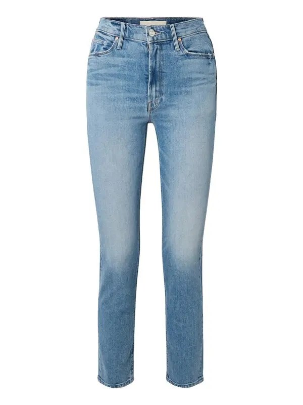 MOTHER The Dazzler Flood High-rise Slim-leg Jeans - Blue