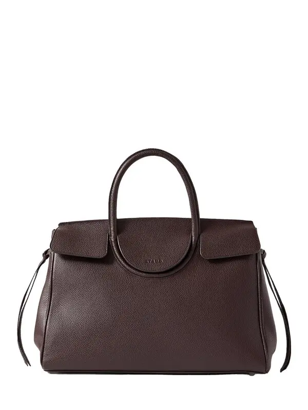 Staud Maude Textured-leather Tote - Brown