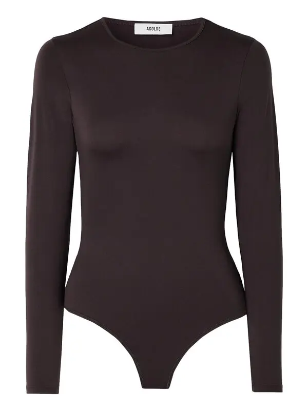 AGOLDE Aura Stretch-jersey Thong Bodysuit - Brown
