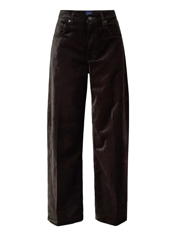 Citizens Of Humanity Ayla Cotton-blend Velvet Wide-leg Pants - Brown