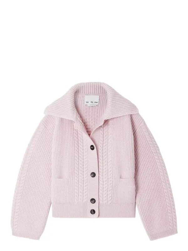 Sasuphi Cable-knit Wool And Cashmere-blend Cardigan - Pink