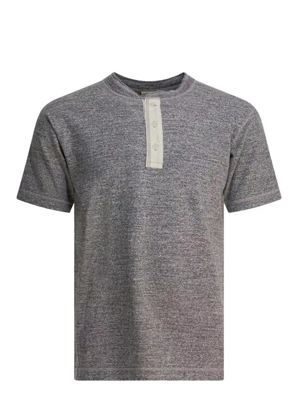 BUZZ RICKSON'S Cotton Henley T-shirt - Grey
