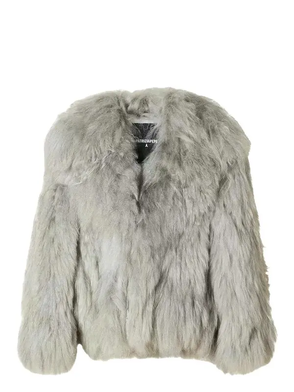 Patrizia Pepe Collared Faux-fur Jacket - Grey