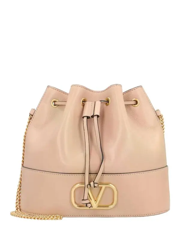 Valentino Garavani Mini Vlogo Signature Leather Bucket Bag - Pink