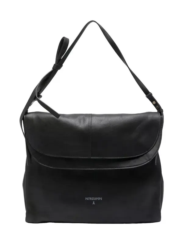 Patrizia Pepe Flap-closure Leather Shoulder Bag - Black