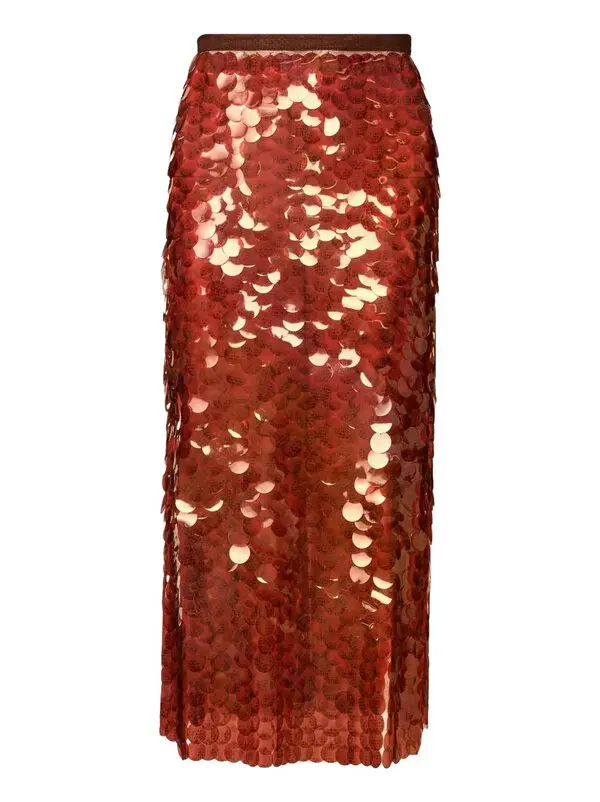 Fabiana Filippi Sequin Embellished Midi Skirt - Red