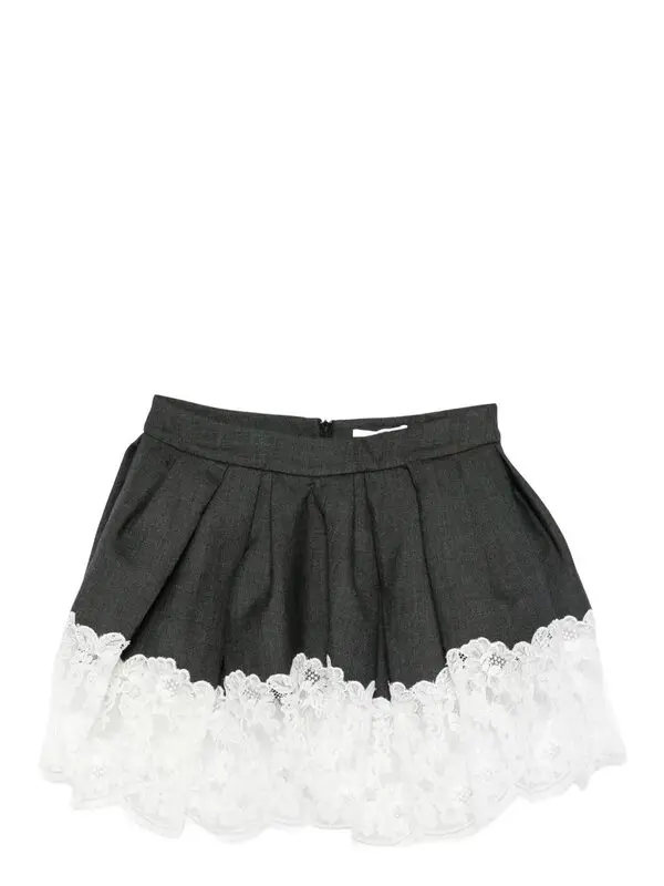 MARKGONG Lace-trim Skirt - Grey