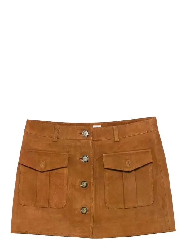 THE GARMENT Flap-pocket Mini Skirt - Brown
