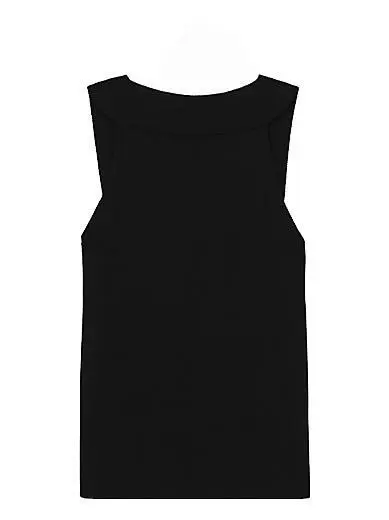 REISS Maisie Low-back Stretch-knit Vest - Black