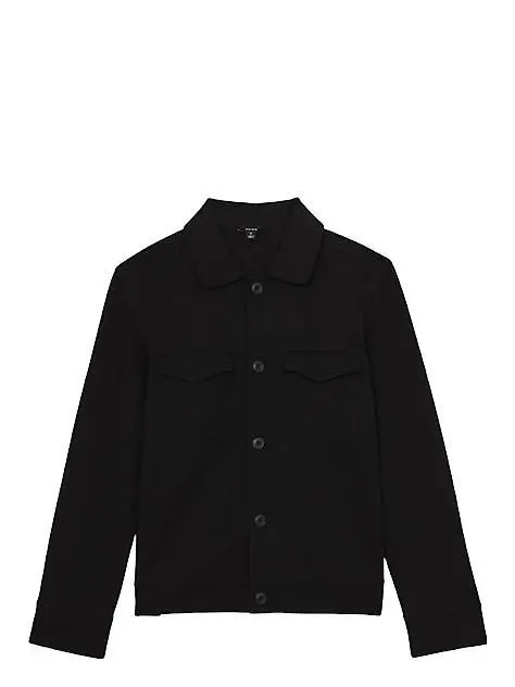 REISS Finley Patch-pocket Cotton-blend Overshirt Xxl - Black