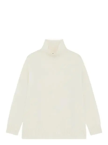 The Kooples Relaxed-fit Cashmere-blend Jumper - Ecru