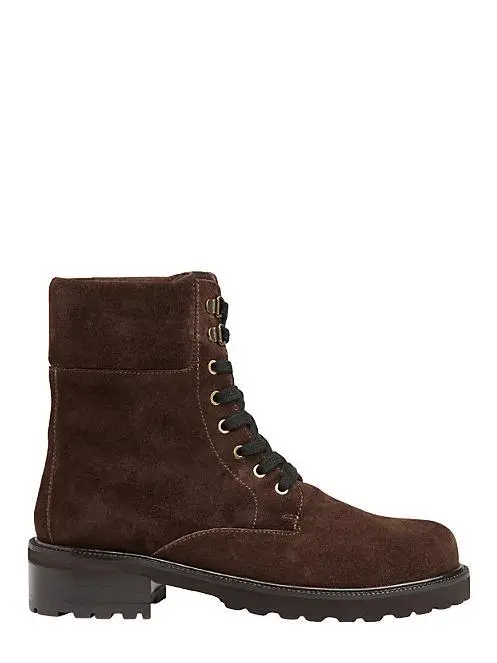 Whistles Lace-up Suede Ankle Boots - Brown