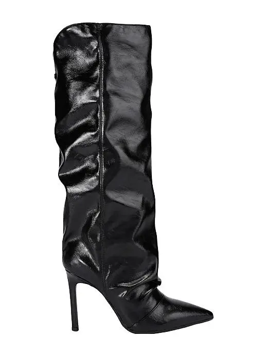 Kurt Geiger Frenchy Faux Patent-leather Heeled Knee-high Boots - Black