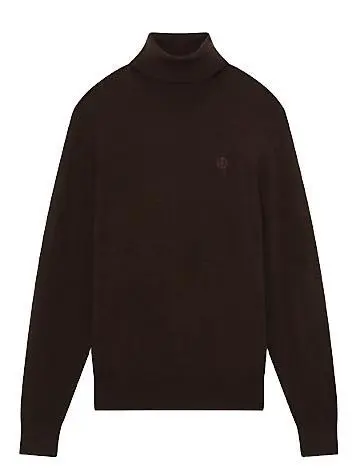 The Kooples Wool Knitted Turtleneck Jumper - Dark Brown