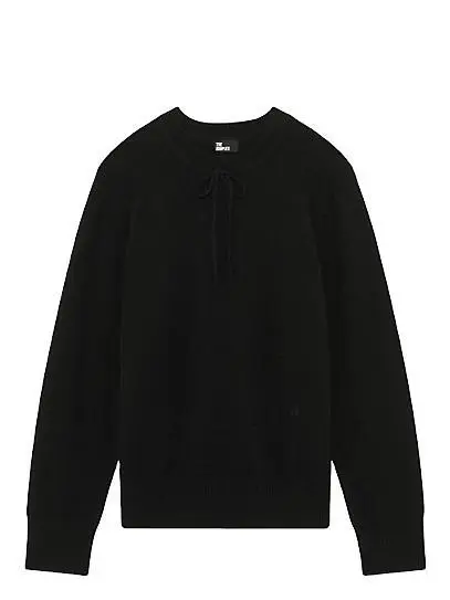 The Kooples Round-neck Cashmere-blend Jumper - Black