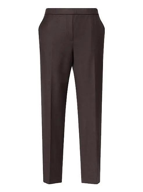 Theory Cropped Wool Trousers - Cacao