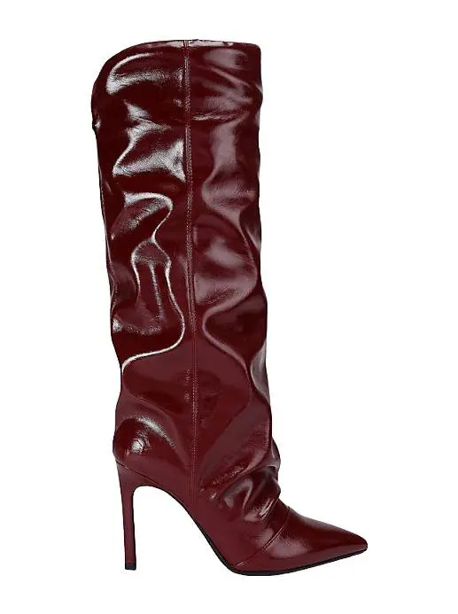 Kurt Geiger Frenchy Faux Patent-leather Knee-high Boots - Wine