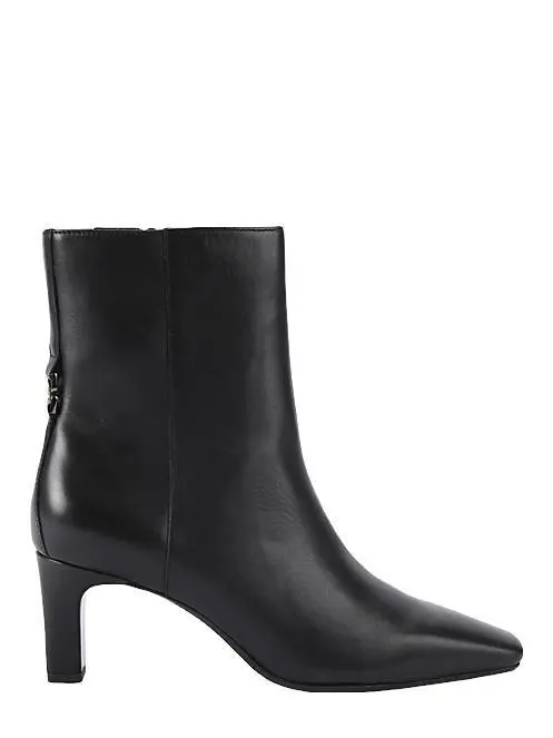 Kurt Geiger Tommy Leather Heeled Ankle Boots - Black