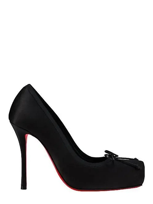 CHRISTIAN LOUBOUTIN Cassia Nodo 100 Crepe Satin Heels - Black/lin Black