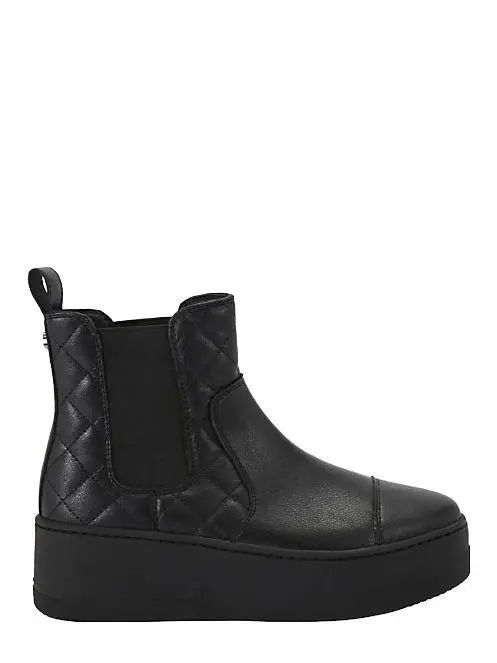 Carvela Connected Quilted Faux-leather Ankle Boots - Black