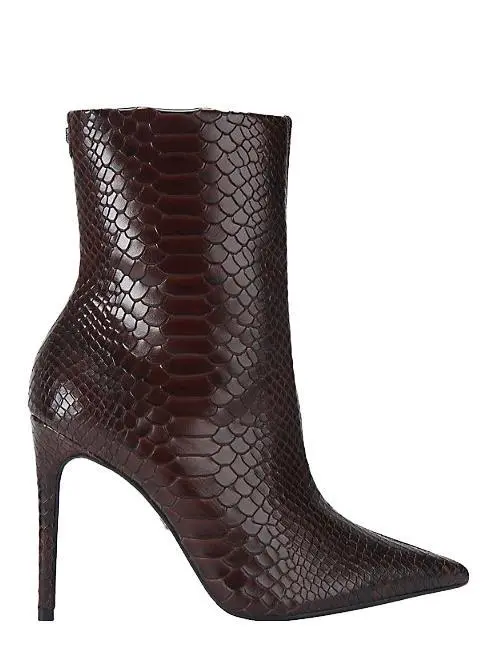 Kurt Geiger Tokyo Embossed Leather Heeled Ankle Boots - Brown/oth