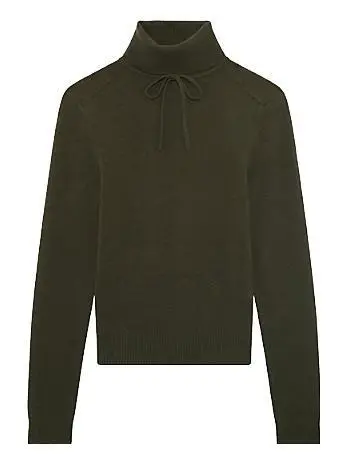 The Kooples Cashmere Blend Jumper With Embroidered Detail - Kaki