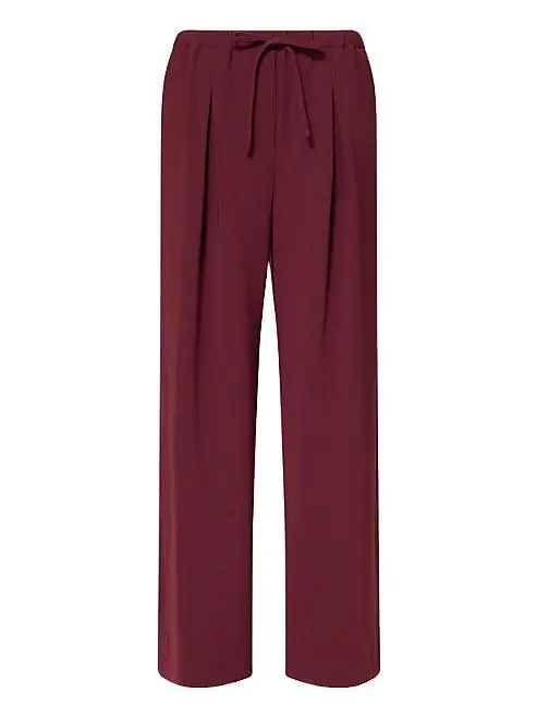 Theory Pleated Relaxed-fit Woven Trousers - Grenache