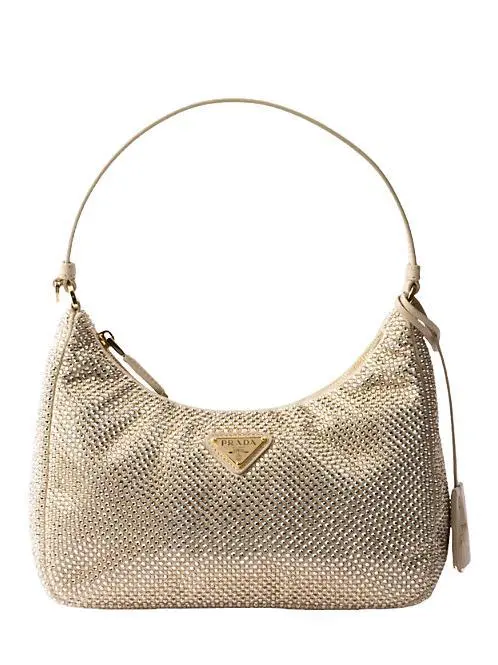 Prada Re-edition 2005 Crystal-studded Bag - Neutral