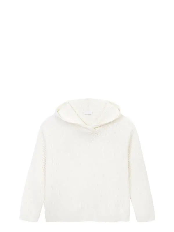 THE WHITE COMPANY Ribbed Wool And Cashmere-blend Hoody - Porcelain