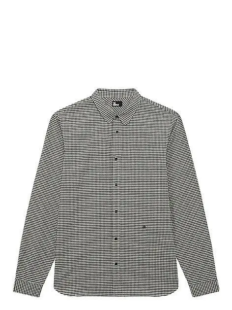 The Kooples Checked Slim-fit Cotton Shirt - Black White