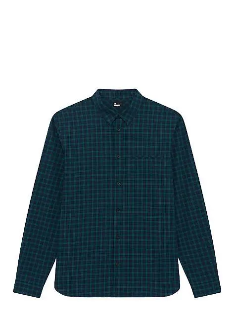 The Kooples Checked Slim-fit Cotton Shirt - Navy-green
