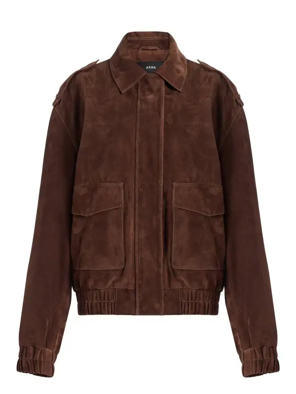 ARMA Halti Suede Bomber Jacket - Brown