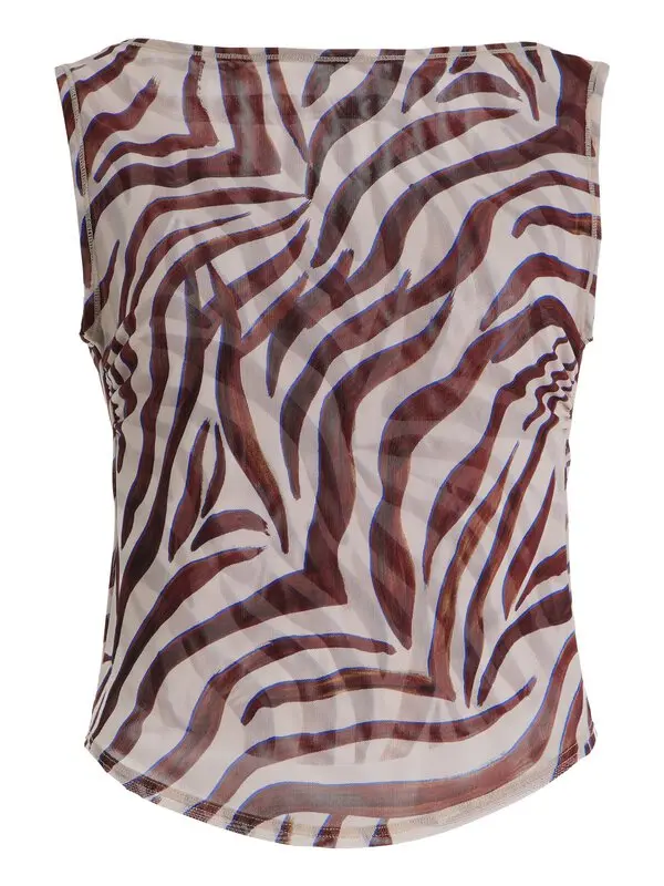 Bond Eye Lia Mesh Tank Top - Brown
