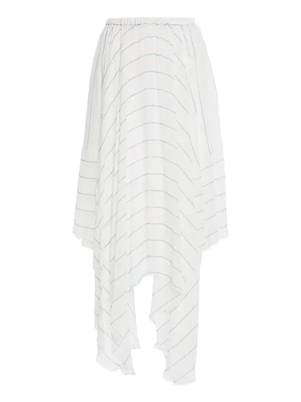 Bondi Born Capri Striped Chiffon Maxi Skirt - White