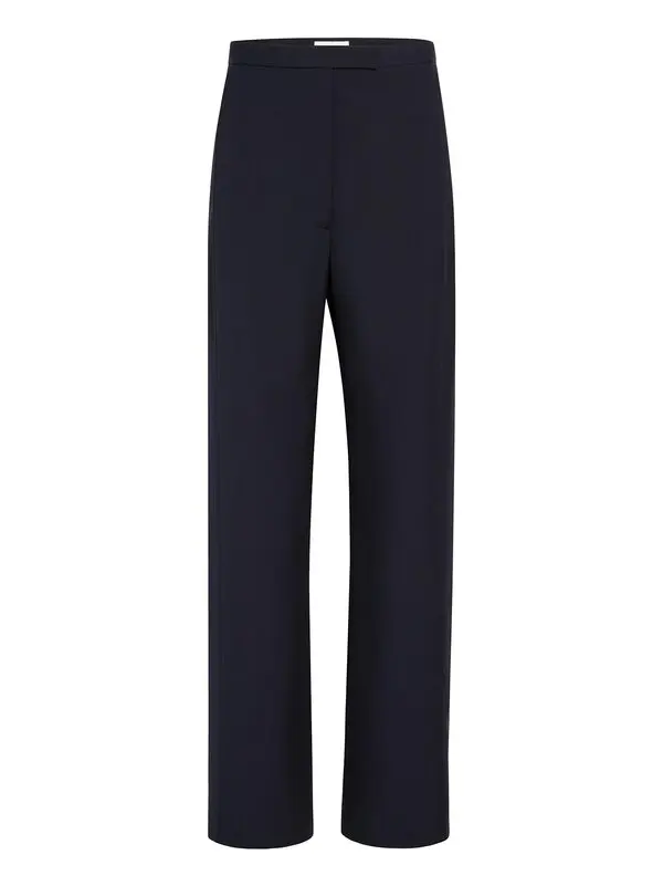 Khaite Borden Wool Pants - Navy