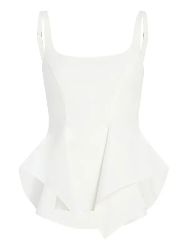 Khaite Loa Cotton Peplum Top - White