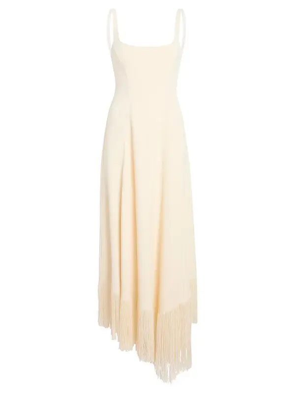 Khaite Vivian Fringed Maxi Dress - White